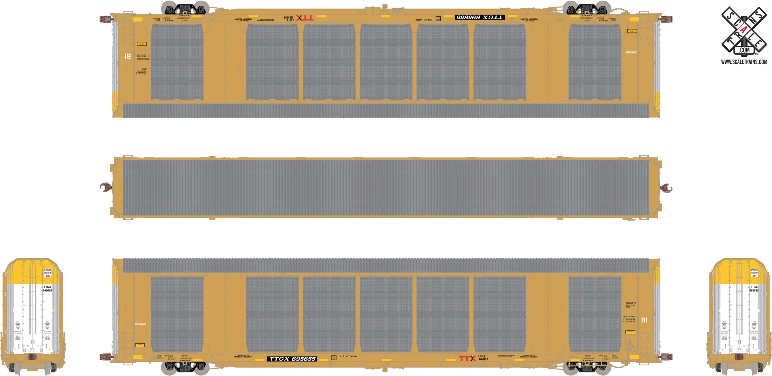 ScaleTrains Operator 11283 HO Scale Gunderson Multi-Max Autorack TTX/T ...