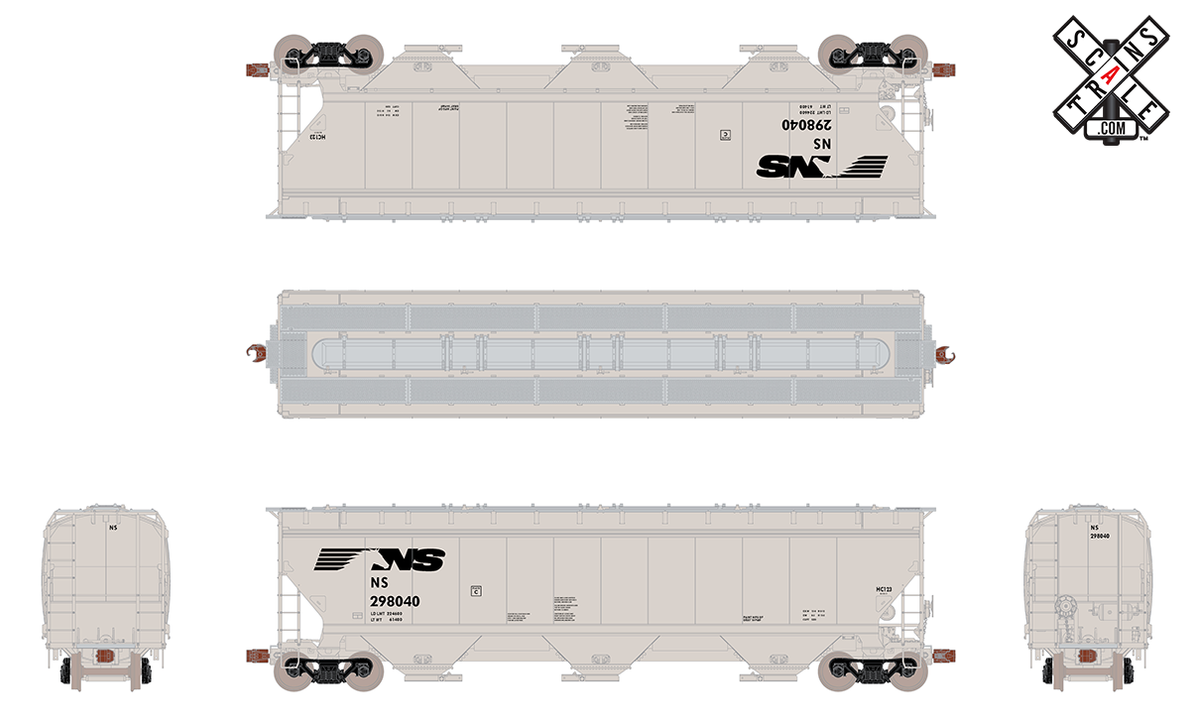 ScaleTrains Operator 11345 HO Scale Gunderson 5188 Covered Hopper Norf ...