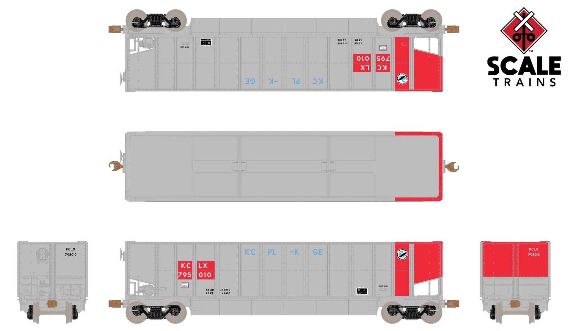 ScaleTrains Operator HO Scale Bethgon Coal Gondola Kansas City Power ...
