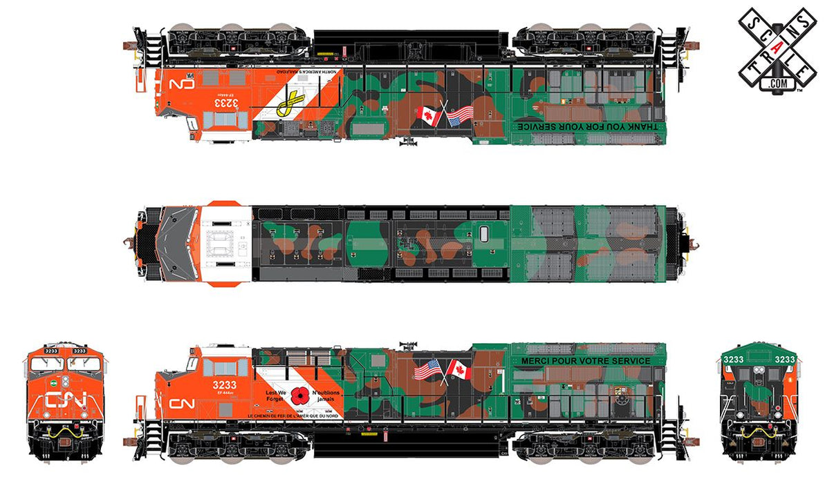 ScaleTrains Rivet 33187 HO Scale GE ET44AC Tier 4 GEVo Diesel "Veteran — White Rose Hobbies