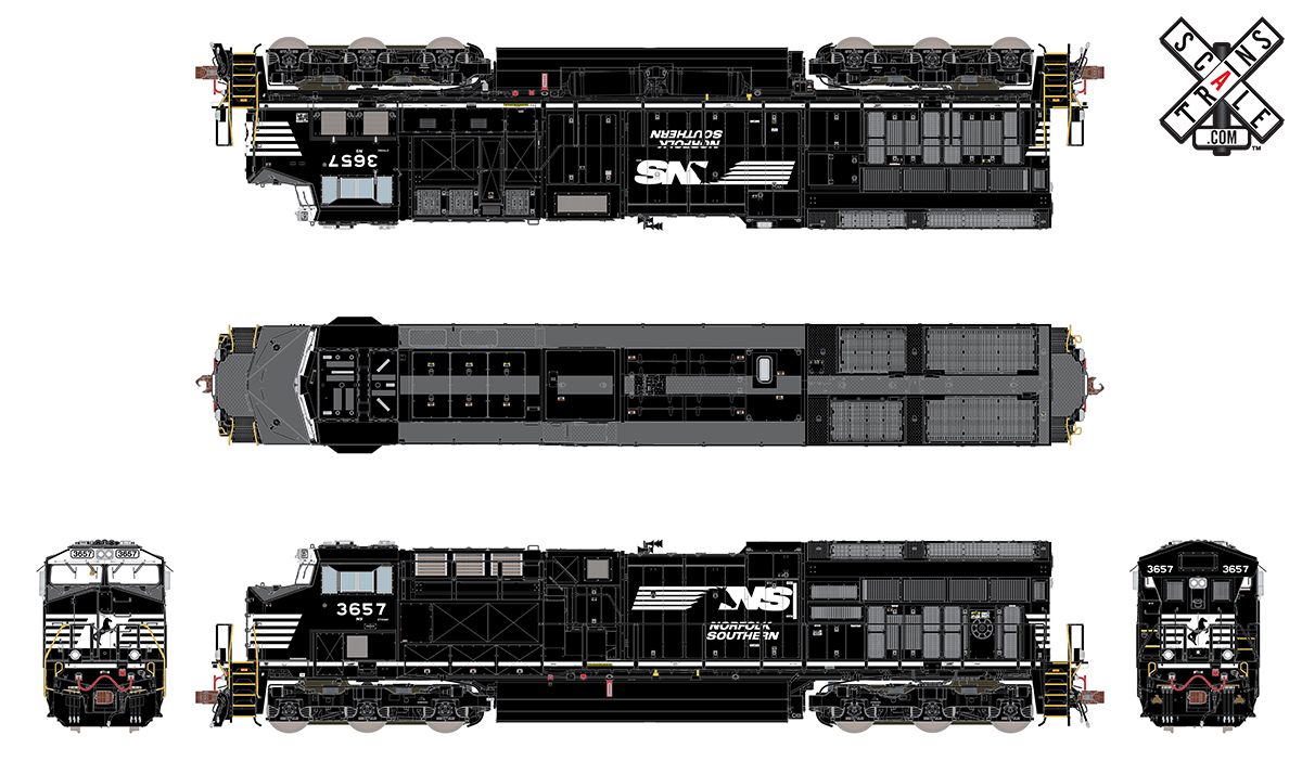 ScaleTrains Rivet 33201 HO Scale GE ET44AC Tier 4 GEVo Diesel Norfolk — White Rose Hobbies