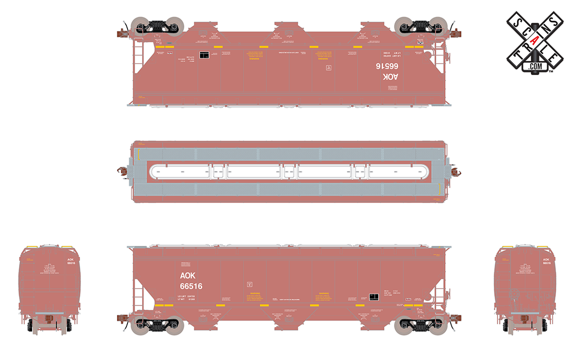 ScaleTrains Rivet 33279 HO Scale Gunderson 5188 Covered Hopper AOK 666 ...