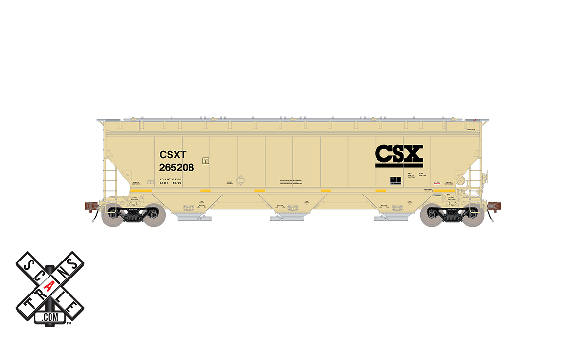 ScaleTrains Rivet 33314 HO Scale Gunderson 5188 Covered Hopper CSXT 26 — White Rose Hobbies