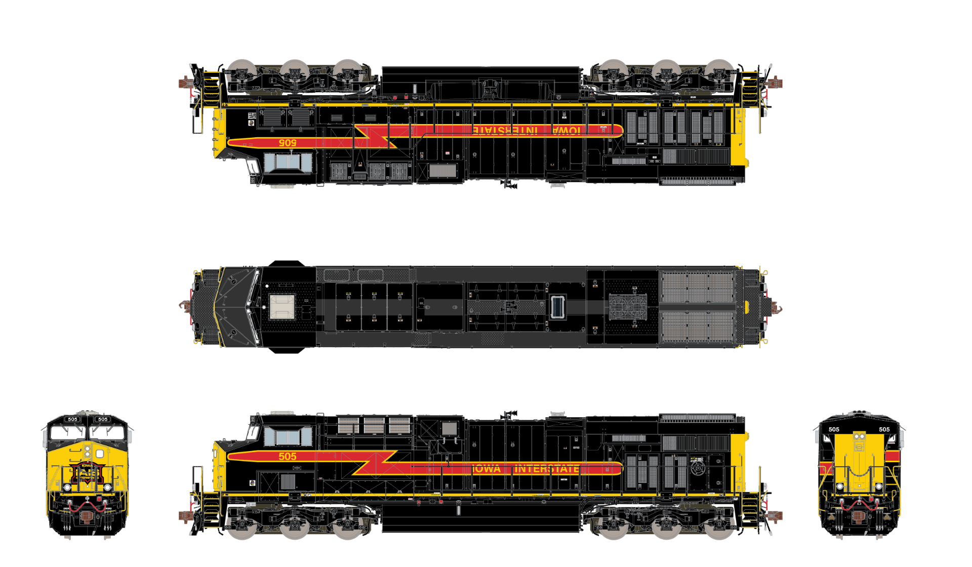 ScaleTrains Rivet 33606 HO Scale GE ES44AC Iowa Interstate IAIS 508 DC ...