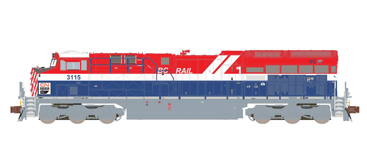 ScaleTrains Rivet 33642 N Scale GE ET44 Tier 4 Diesel "BC Rail Heritag ...