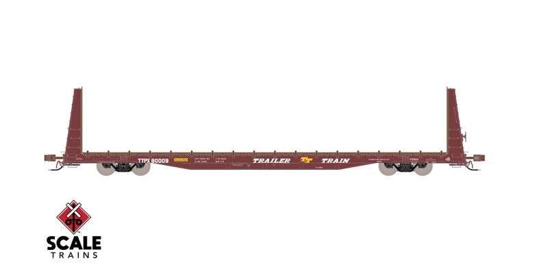 ScaleTrains Rivet 38373 HO Scale BSC F68AH Bulkhead Flatcar "Oxide" TT — White Rose Hobbies