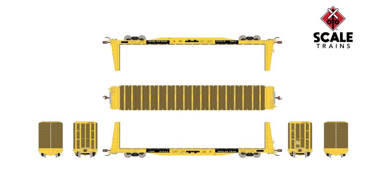 ScaleTrains Rivet 38378 HO Scale BSC F68AH Bulkhead Flatcar "Yellow" T — White Rose Hobbies