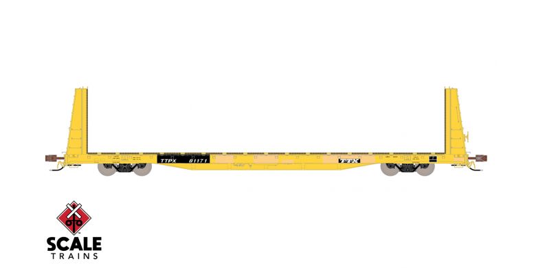 ScaleTrains Rivet 38385 HO Scale BSC F68AH Bulkhead Flatcar "Speed" TT — White Rose Hobbies