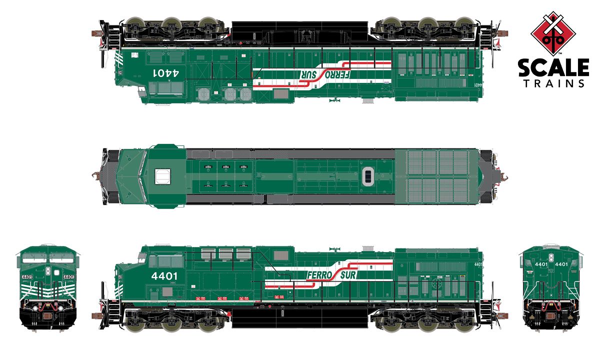 ScaleTrains Rivet 38468 HO Scale GE AC4400CW Diesel Ferrosur 4405 — White Rose Hobbies
