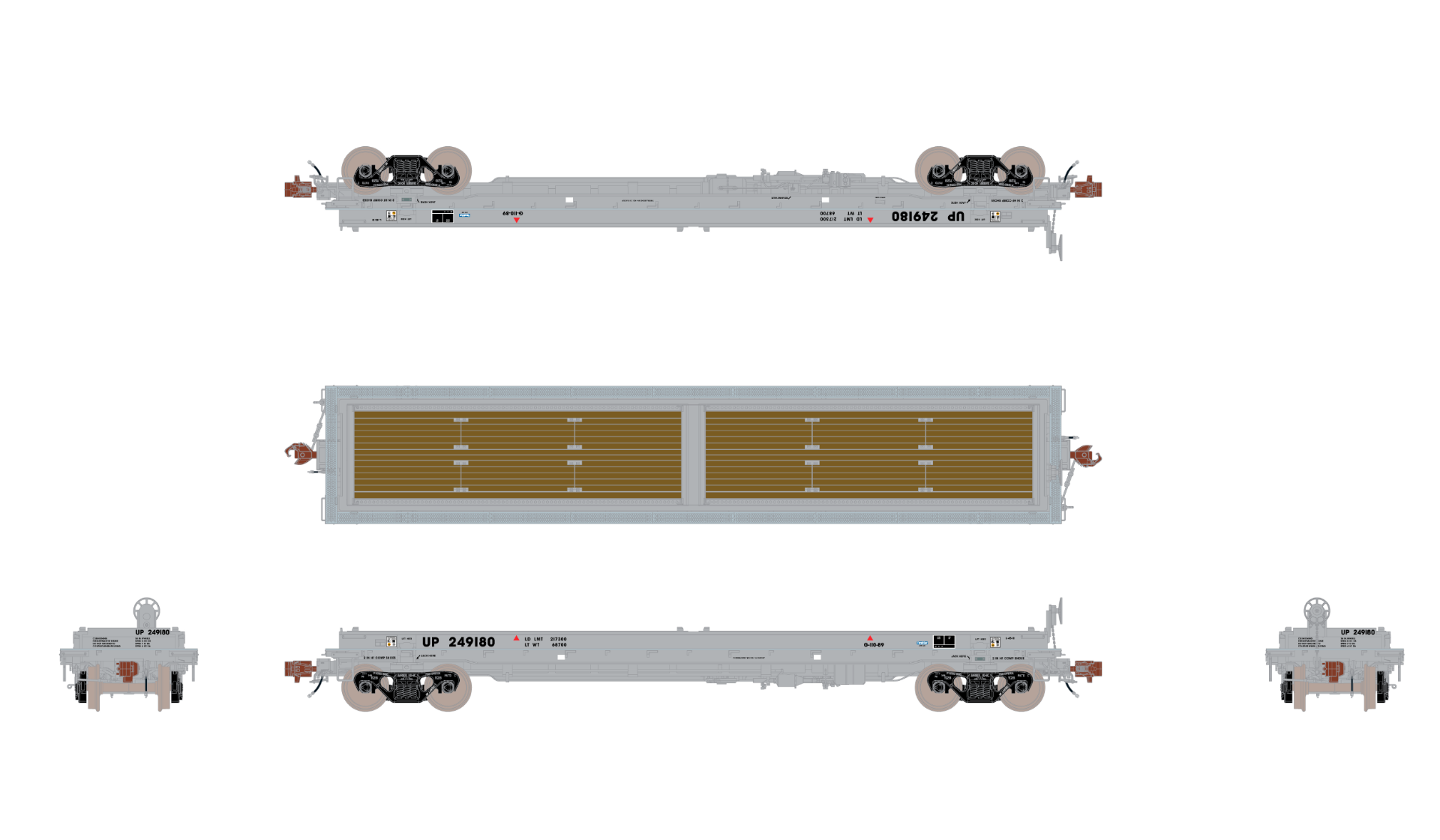 ScaleTrains Rivet 38503 HO Scale Thrall 48' Coil Steel Car Union Pacif ...