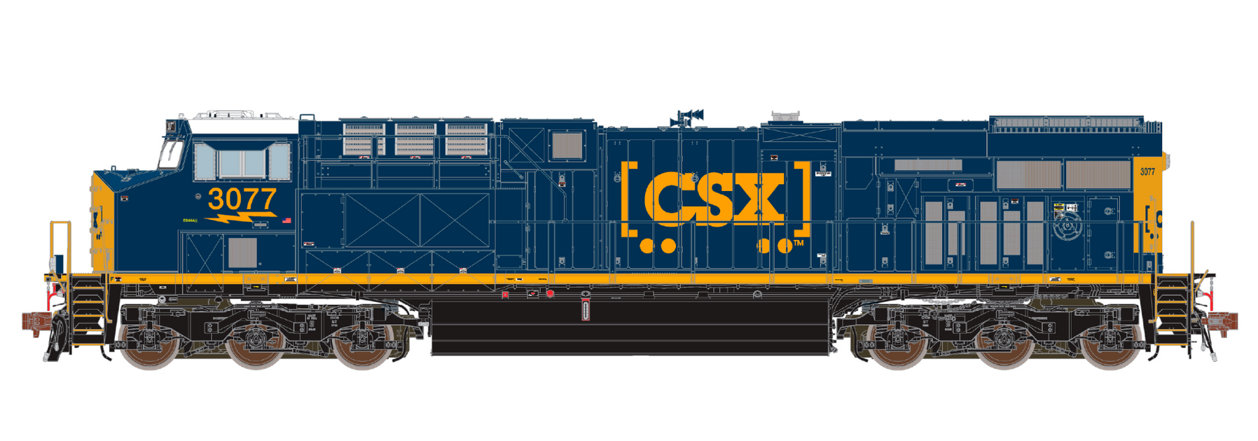 ScaleTrains Rivet 39360 HO Scale GE ES44AC "YN3 Boxcar" CSX 3121 — White Rose Hobbies