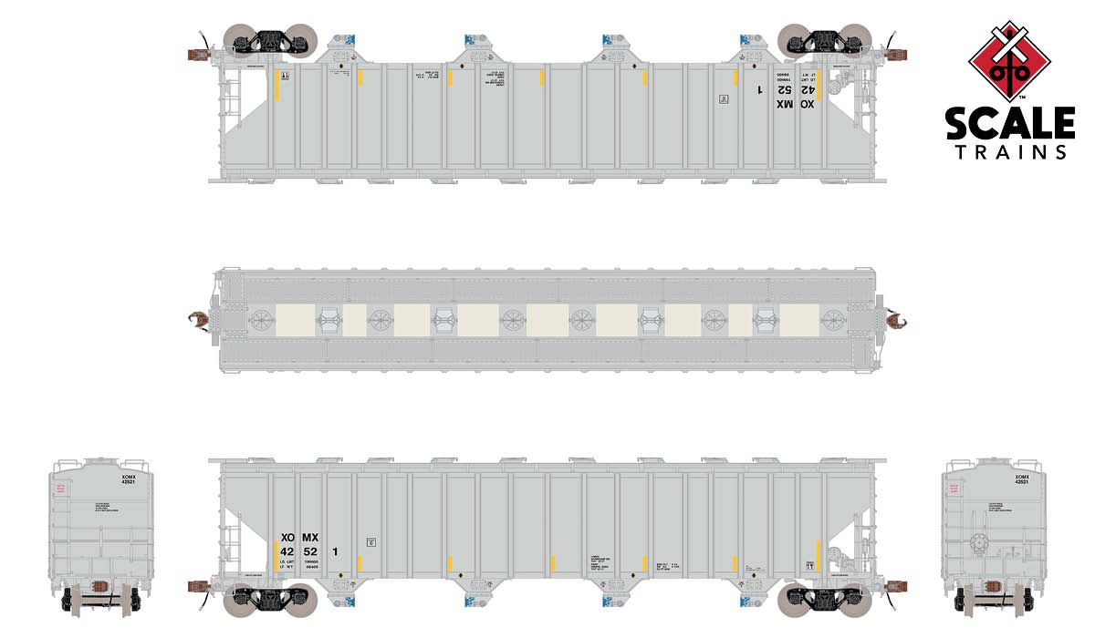 ScaleTrains Rivet Counter 33691 HO Scale PS-2 5820 Covered Hopper Exxo ...