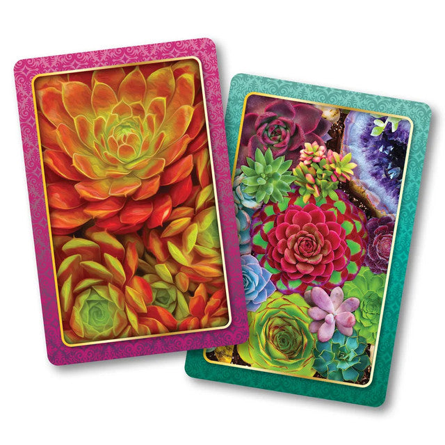 Springbok 91-73088 Succulent Plant Playing Cards (2 Packs) — White Rose ...