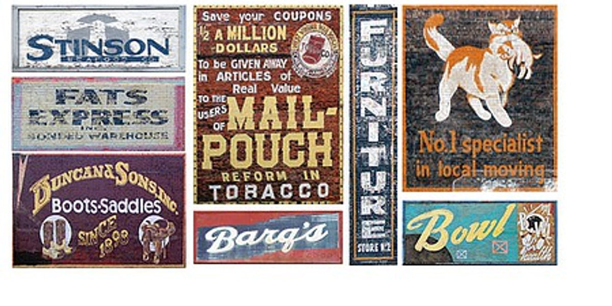T2 Decals HOGHOS009 HO Scale Ghost Signs Decal Set #09 — White Rose Hobbies