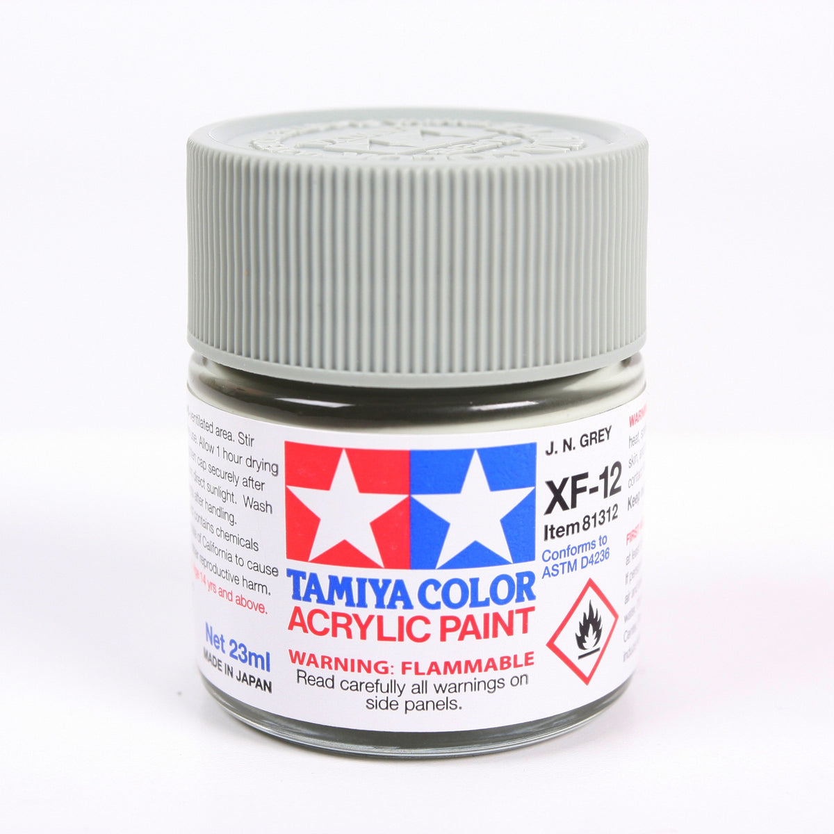 Tamiya 81312 Acrylic Model Paint XF-12 Flat Japanese Navy Gray 23 ml ...