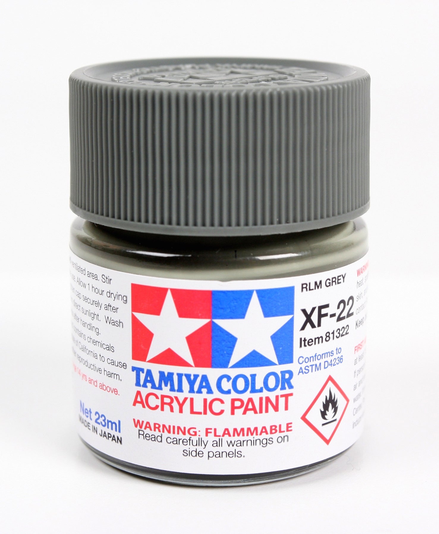 Tamiya 81322 Acrylic Model Paint XF-22 RLM Gray 3/4oz — White Rose Hobbies