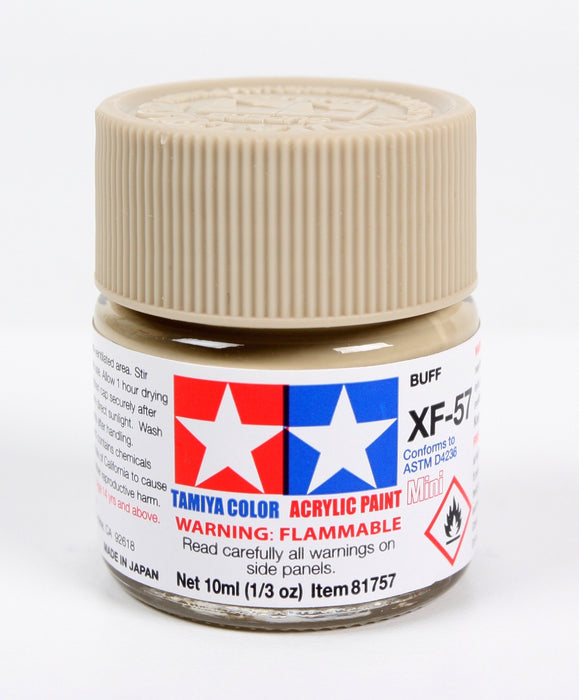 Tamiya 81757 Acrylic Mini XF-57 Buff Matt Finish 10ml (1/3 oz) — White ...