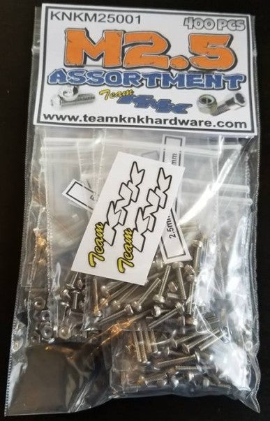 Team KNK (KNKM25001) 400 Piece M2.5 Stainless Assortment Pack — White ...