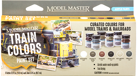 Testors 342300 Model Master Acrylic Paint Set Railroad Colors — White ...