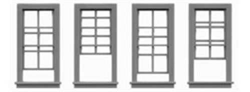 Tichy Train Group 8069 HO Scale 4/4 Double Hung Open Windows 27" Wide ...