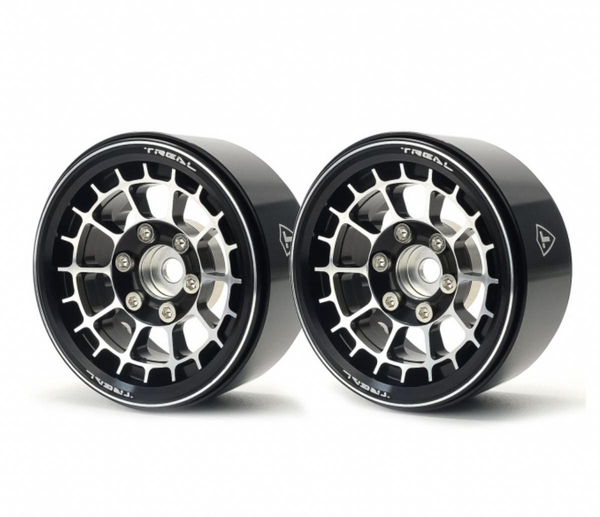 Treal Hobby (X0033DLR31) Black Aluminum 1.9" Beadlock Wheels Type A (1 ...