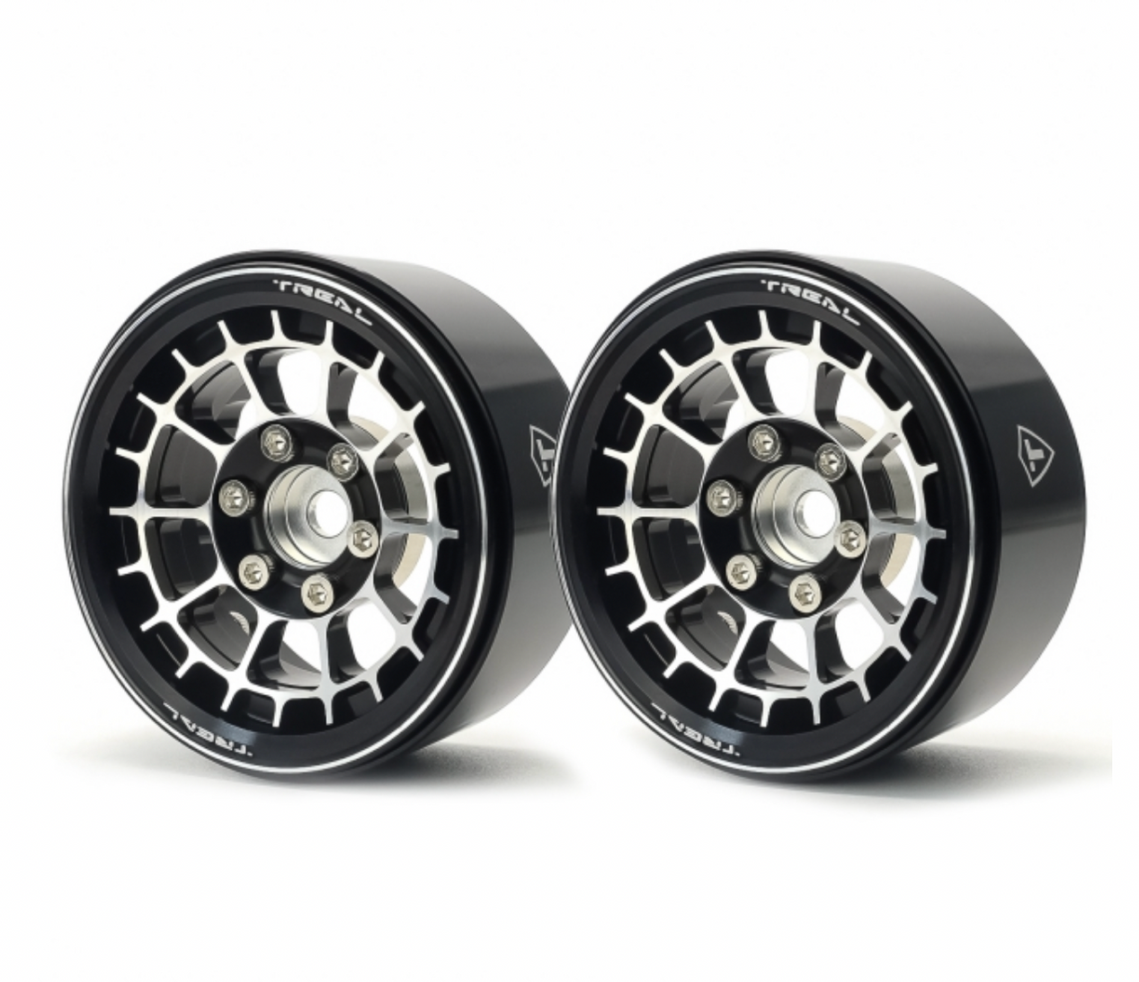 Treal Hobby (X0033DLR31) Black Aluminum 1.9" Beadlock Wheels Type A (1 ...