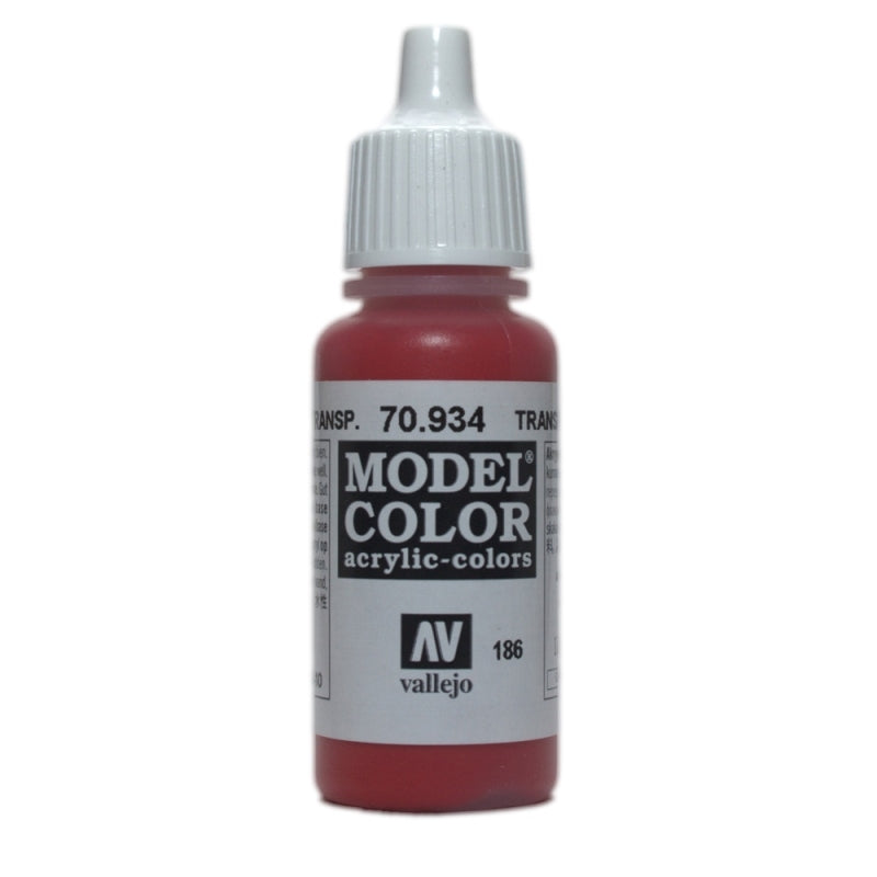Vallejo 70.934 Model Color Acrylic Paint Transparent Red 17ml — White ...