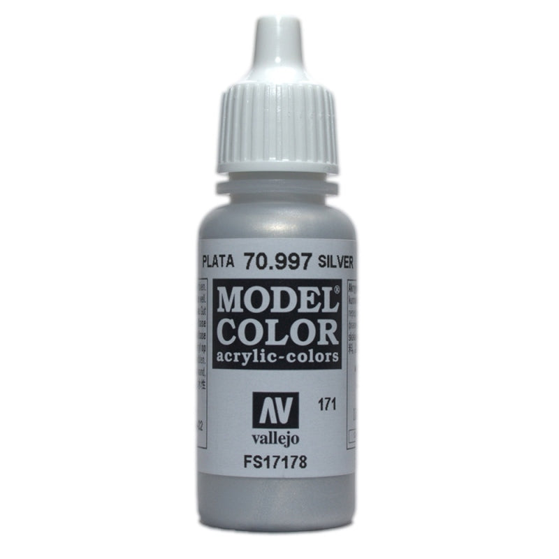 Vallejo 70.997 Model Color Acrylic Silver 17ml — White Rose Hobbies