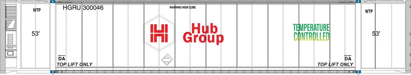 Walthers 949-8705 HO 53' Reefer Container Hub Group HGRU — White Rose ...