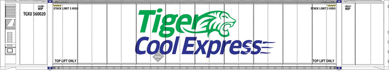 Walthers 949-8708 HO 53' Reefer Container Tiger Cool Express TGXU ...