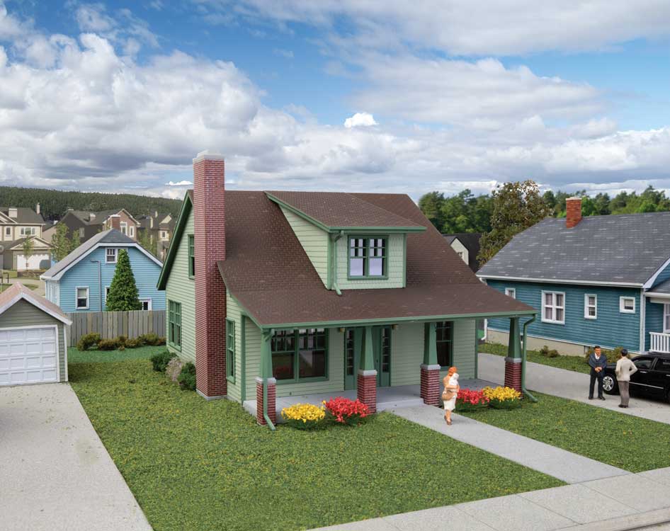 Walthers Cornerstone 933-3797 HO Scale Craftsman Bungalow House Kit ...