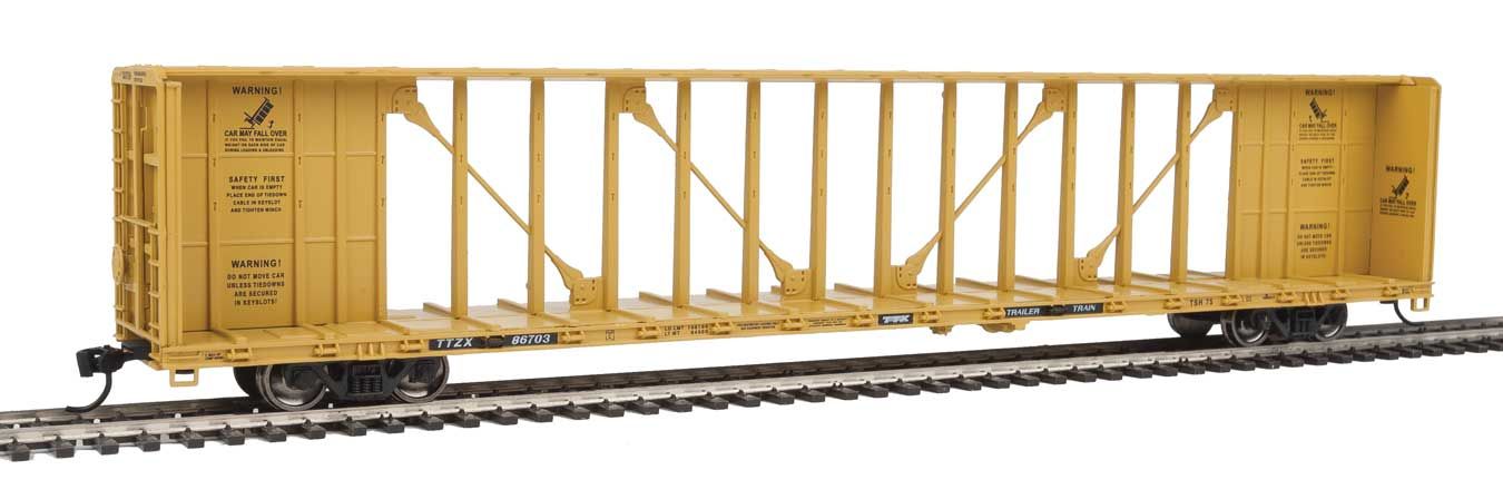 Walthers Mainline 910-4861 HO Scale 72' Centerbeam Flatcar Trailer Tra — White Rose Hobbies