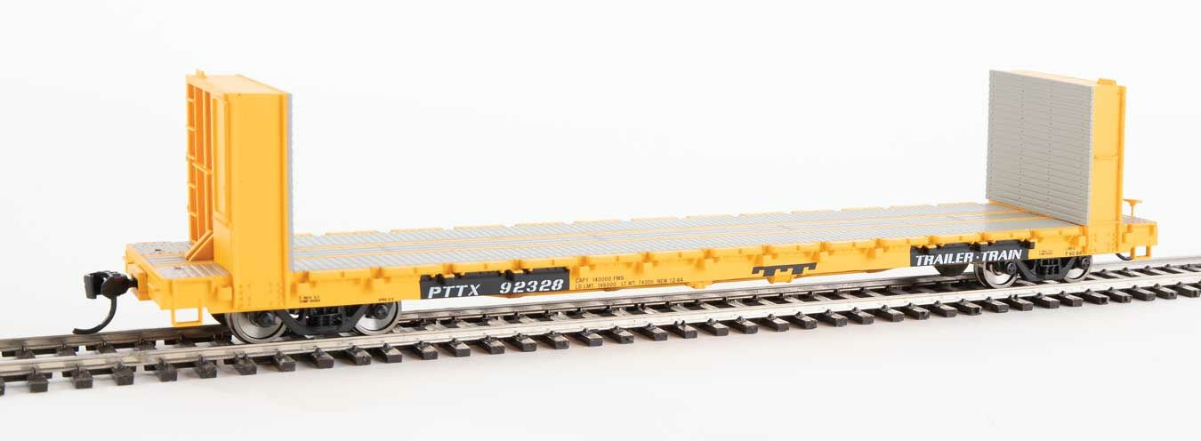 Walthers Mainline 910-5821 60' Pullman Bulkhead Flatcar Trailer Train ...