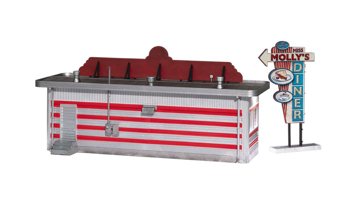 Woodland BR5870 O Scale Built Up Structure Miss Molly's Diner — White ...