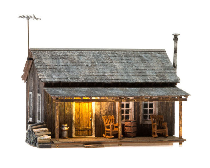 Woodland Scenics BR5869 O Scale Built Up Structure Rustic Cabin — White ...