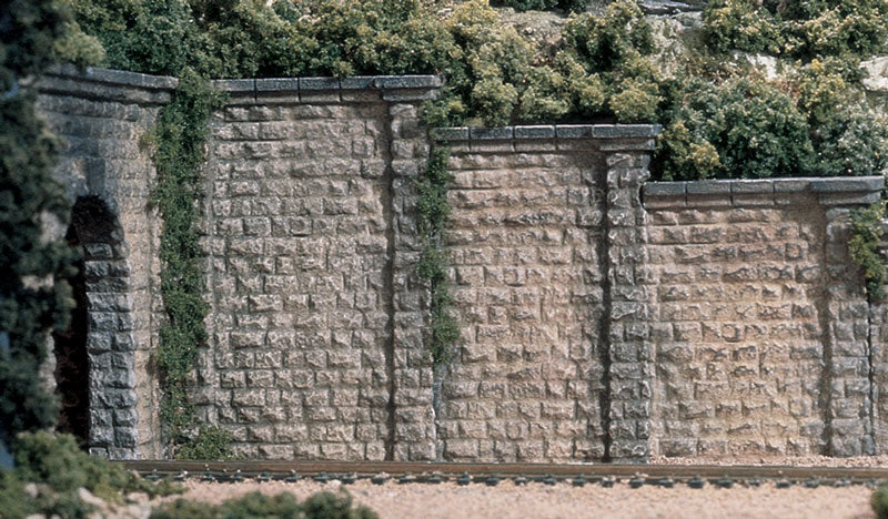Woodland Scenics C1259 HO Scale Retaining Wall - Cut Stone (3-Pack ...