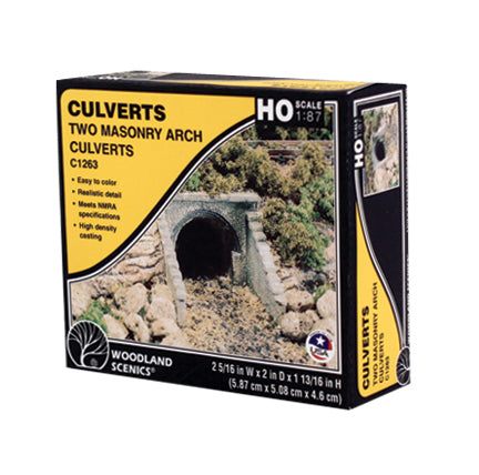 Woodland Scenics C1263 HO Scale Culvert - Masonry Arch (2-Pack) — White ...