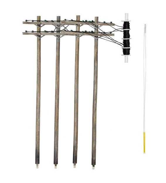 Woodland Scenics US2266 HO Scale Pre-Wired Utility Poles with Double C ...